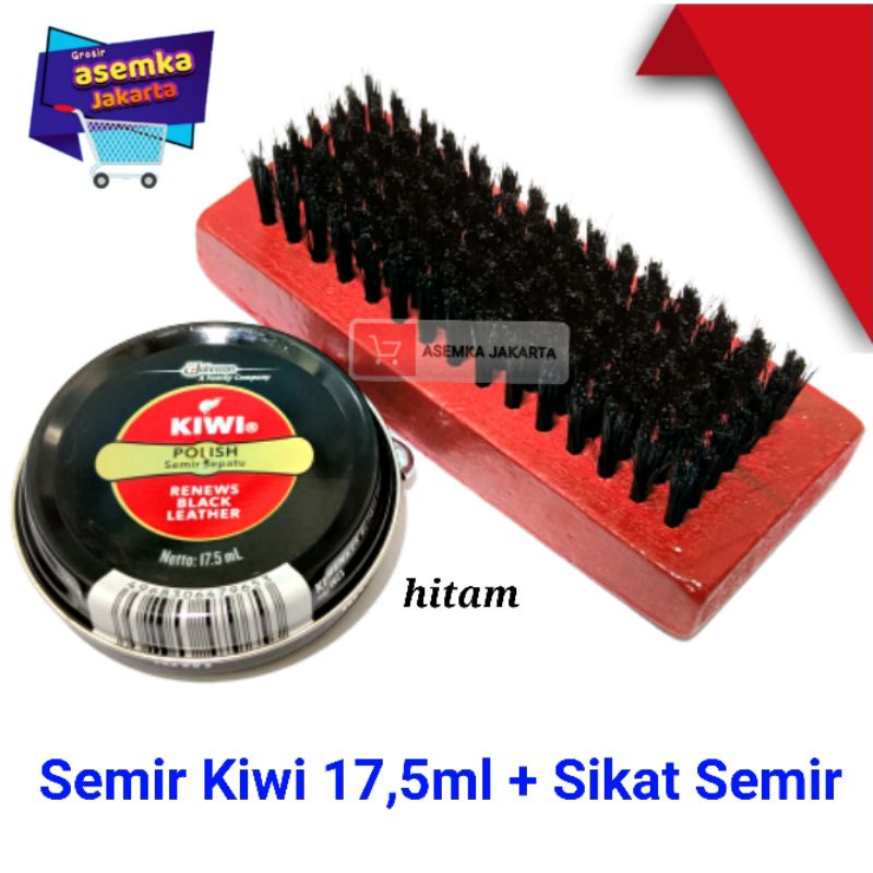 Jual Semir Sepatu Kiwi shoe Polish Besar 45ml 17,5ml Lengkap + Sikat semir | Shopee Indonesia