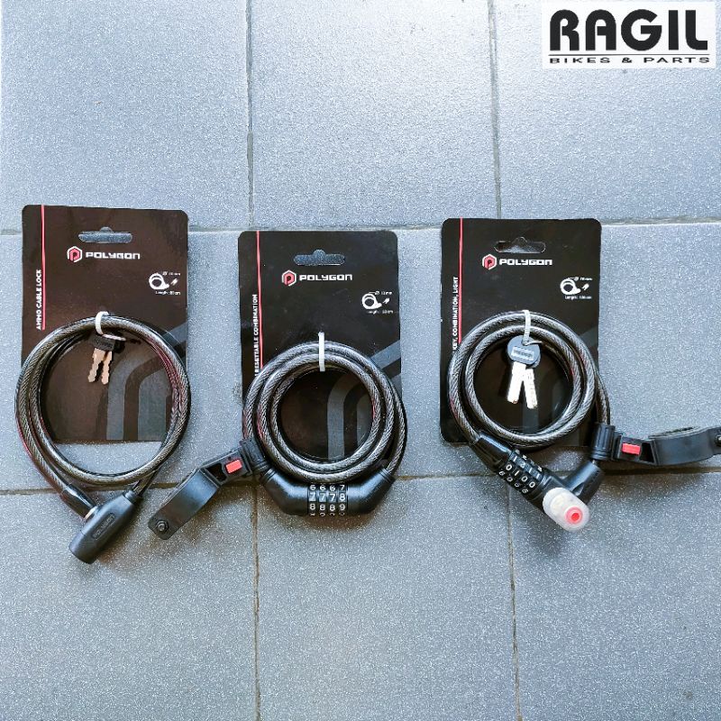 Jual KUNCI SPIRAL POLYGON KUNCI SEPEDA ANGKA LAMPU KEY NUMBER LIGHT ...