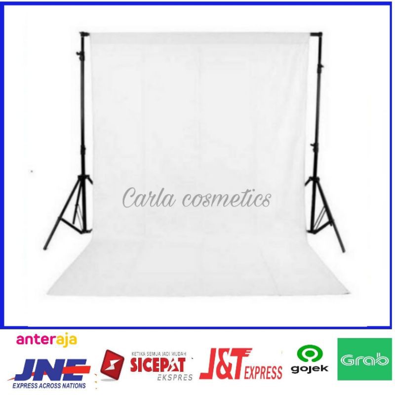 Jual kain background foto studio warna putih polos ukuran 2,5x3M ...