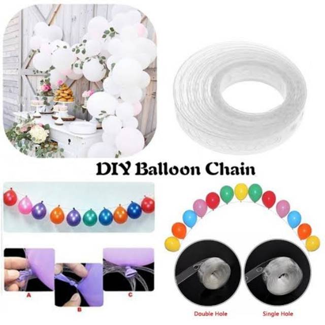 Jual Balon Chain Stripe 5 Meter / PVC Transparan pengait Balon/ Strip ...