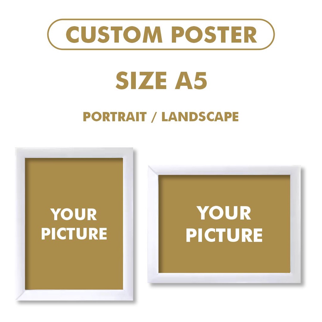 Jual Poster Bingkai Minimalis | Custom | Size A5 | Request Gambar/Foto ...