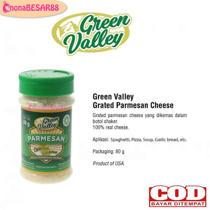 Jual Green Valley Parmesan Grated Cheese 80gr Botol Keju Bubuk | Shopee ...