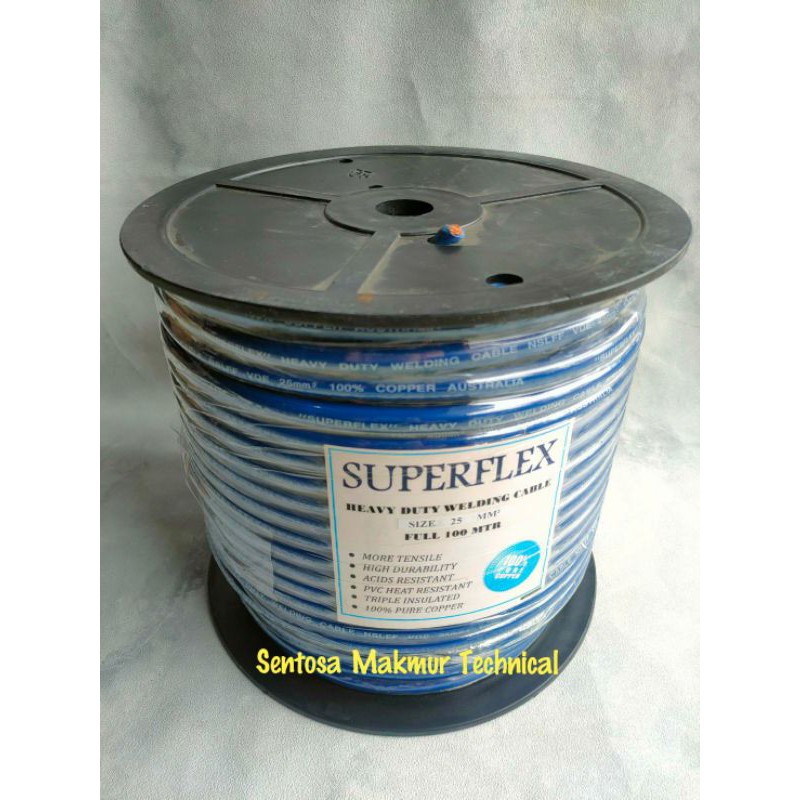 Jual SUPERFLEX 25 MM Kabel Las Welding Cable Full Tembaga 25MM | Shopee ...