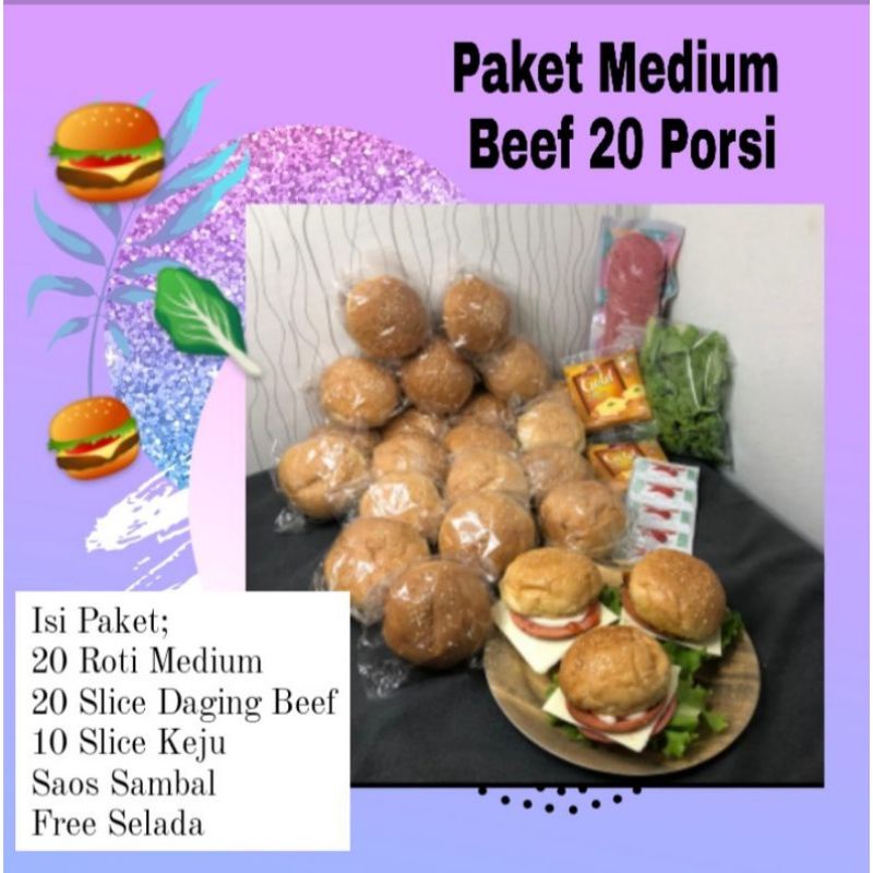 Jual Paket Burger Medium Komplit 20 Porsi | Shopee Indonesia