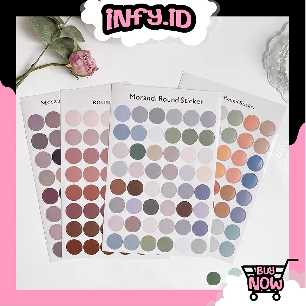 Jual INFY - R438 [ 48 pcs ] Stiker Bulat/Dot Round Sticker Sticker Deco ...