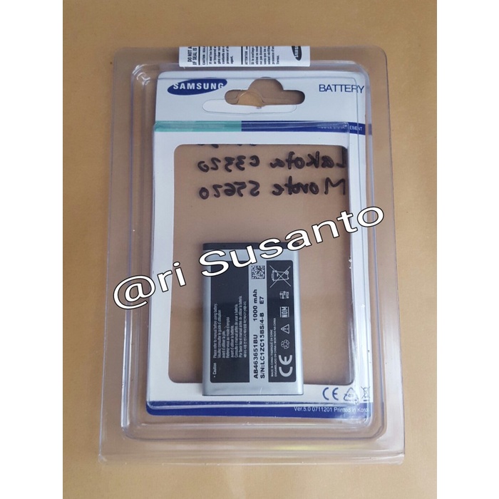 Jual Hot TX00J6 Baterai Samsung lakota C3322 (Kualitas Original 100% ...