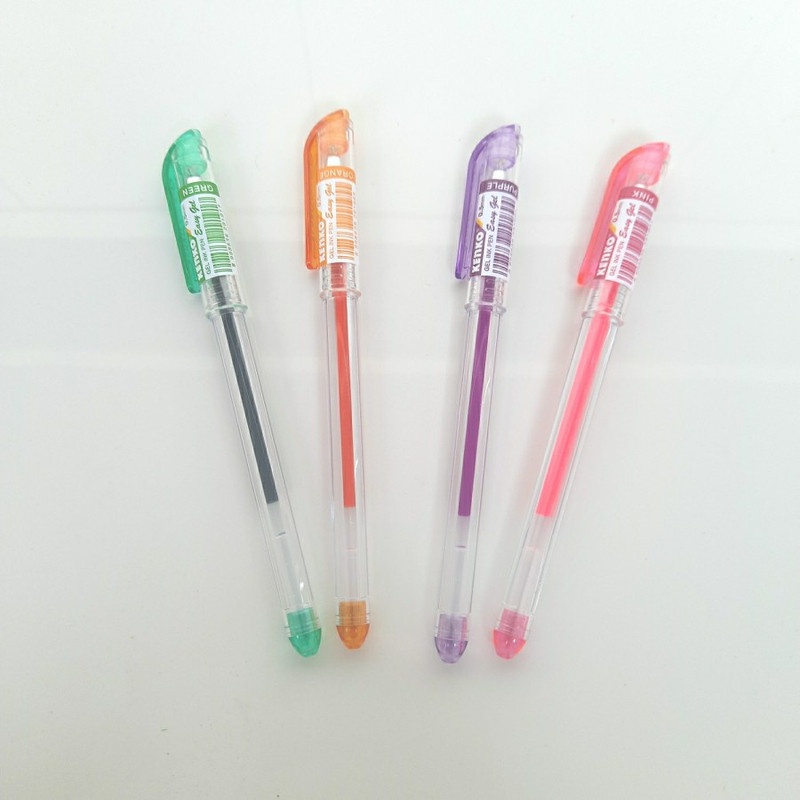 Jual 1 BUAH Pulpen Kenko Easy Gel 0,5mm Warna Hijau Violet Oranye Pink ...