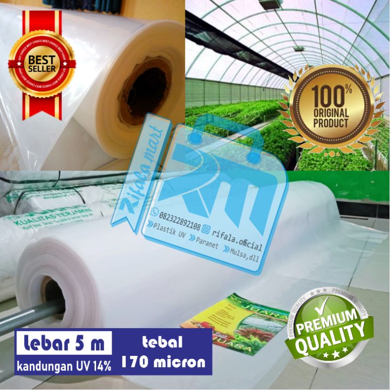 Jual Plastik UV lebar 5 meter 170 micron 14% untuk greenhouse & hidroponik | Shopee Indonesia