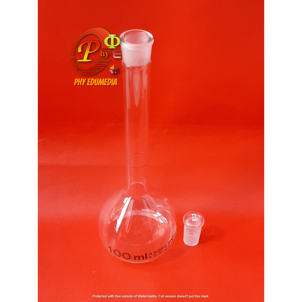 Jual Labu ukur 100ml Iwaki / Volumetric Flask 100ml Iwaki / Labu ukur ...
