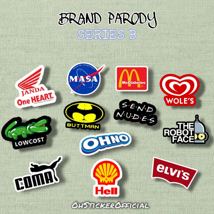 Jual STICKER AESTHETIC BRAND PARODY SERIES B // STIKER VINYL STIKER ...