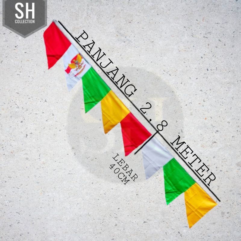Jual bendera umbul" umbul hari kemerdekaan panjang 2,8 meter 8 mata | Shopee Indonesia