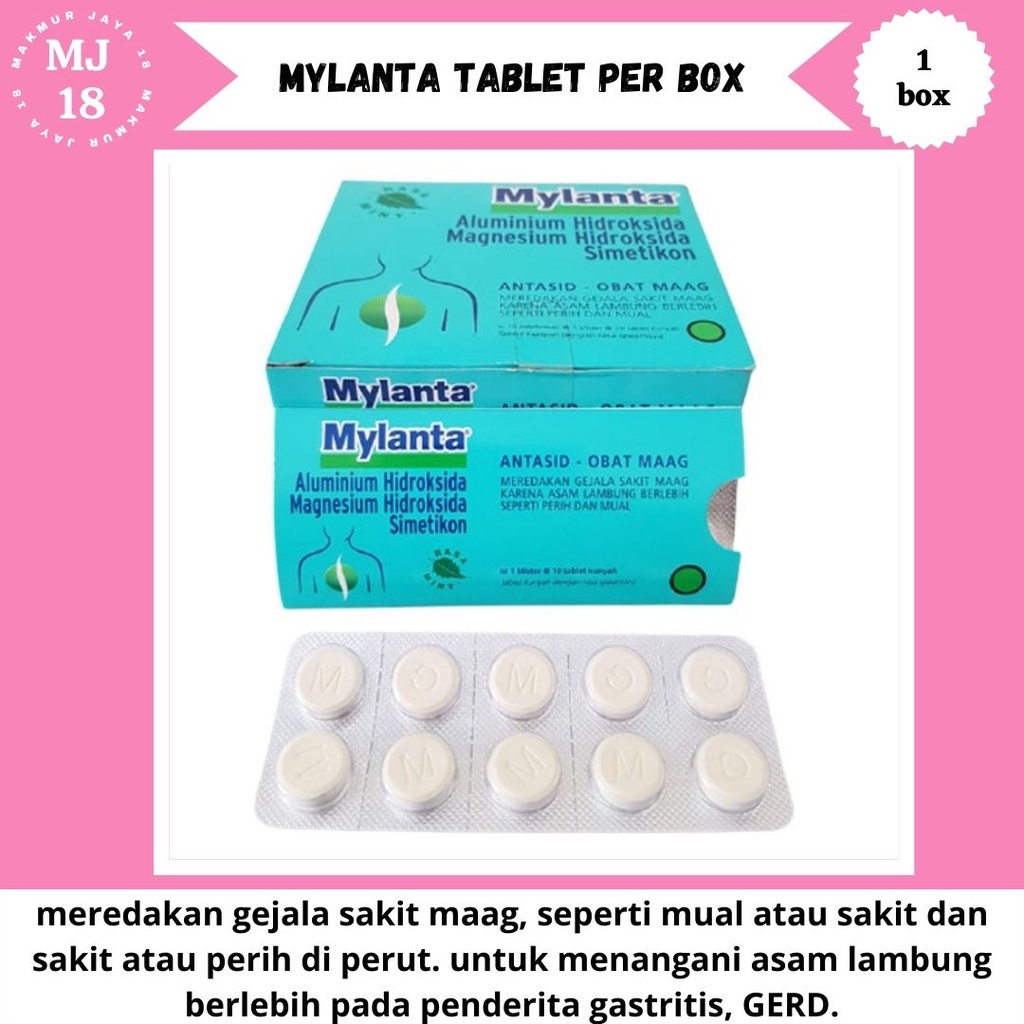 Jual Mylanta tablet - antasid obat maag 1 box | Shopee Indonesia