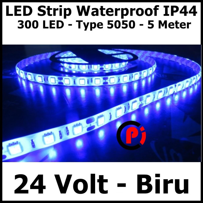 Jual Lampu LED Strip 5050 IP44 Outdoor 24V 24 Volt V Warna Biru ...