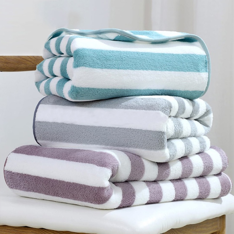 Jual Handuk Mandi Dewasa Quick Dry Microfiber Bulu Garis Lembut 70x140 ...