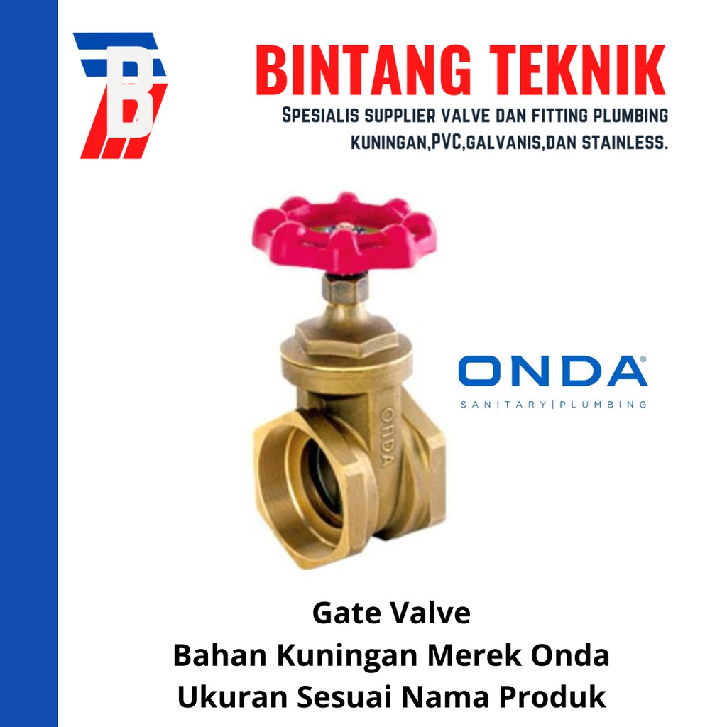 Jual Gate Valve 1" inch Kuningan Onda | Shopee Indonesia