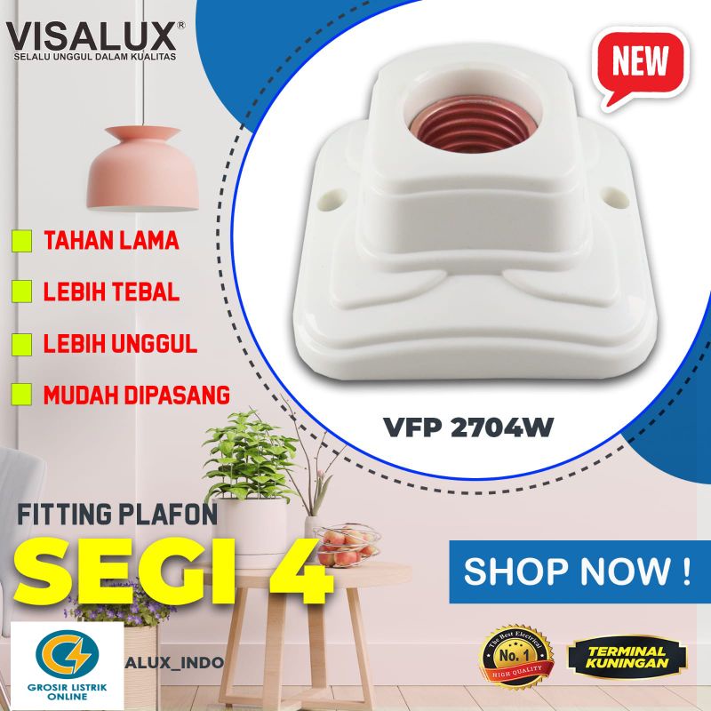 Jual FITTING LAMPU PLAFON KOTAK SEGI 4 MURAH SGOOSE VISALUX | Shopee Indonesia