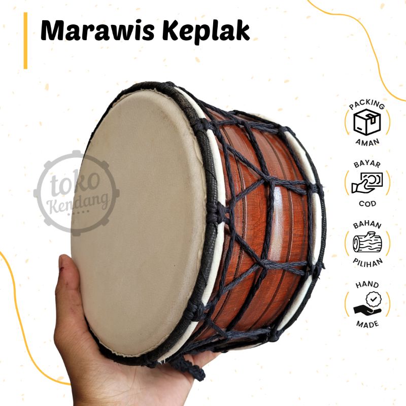 Jual Alat Musik Marawis Keplak Rebana Sholawat Rebana Kulit Asli 2 Sisi ...