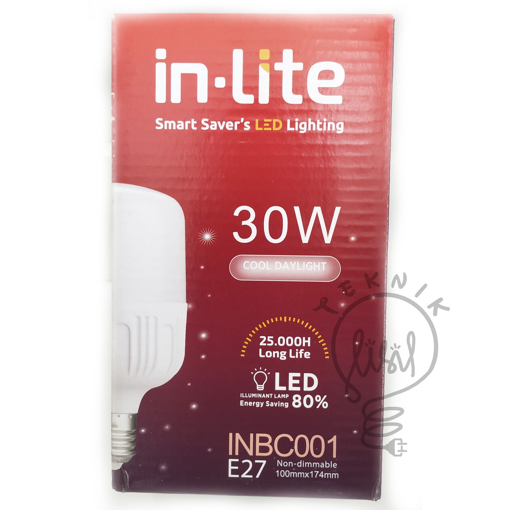 Jual LAMPU LED BULB 30 WATT 30W INLITE IN LITE TABUNG LLI0100100AA ...