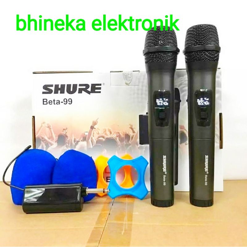Jual mic wireless shure Beta99 mic shure beta-99 2 mic pegang | Shopee Indonesia