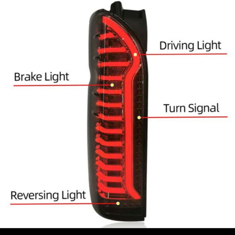 Jual lampu stop lamp belakang HIACE 2005-2018 led bat smoke | Shopee ...