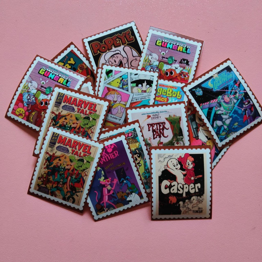 Jual sticker scrapbook perangko aesthetic - stiker jurnal set motif ...