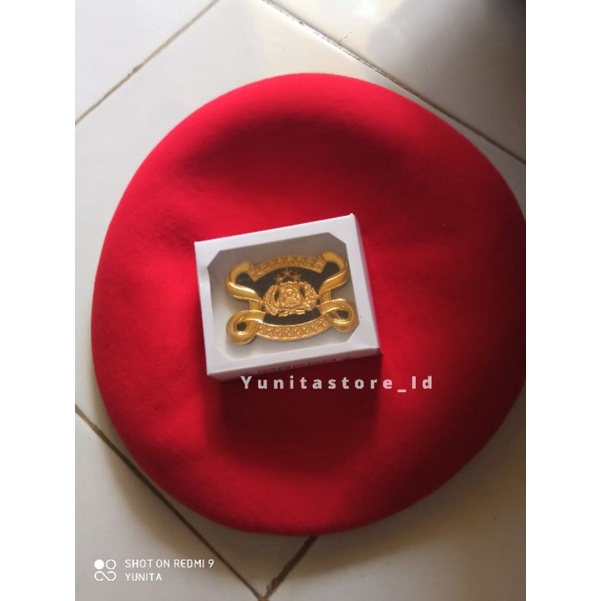Jual Baret Merah Reskrim Polri satu set dengan emblem kualitas premium ...