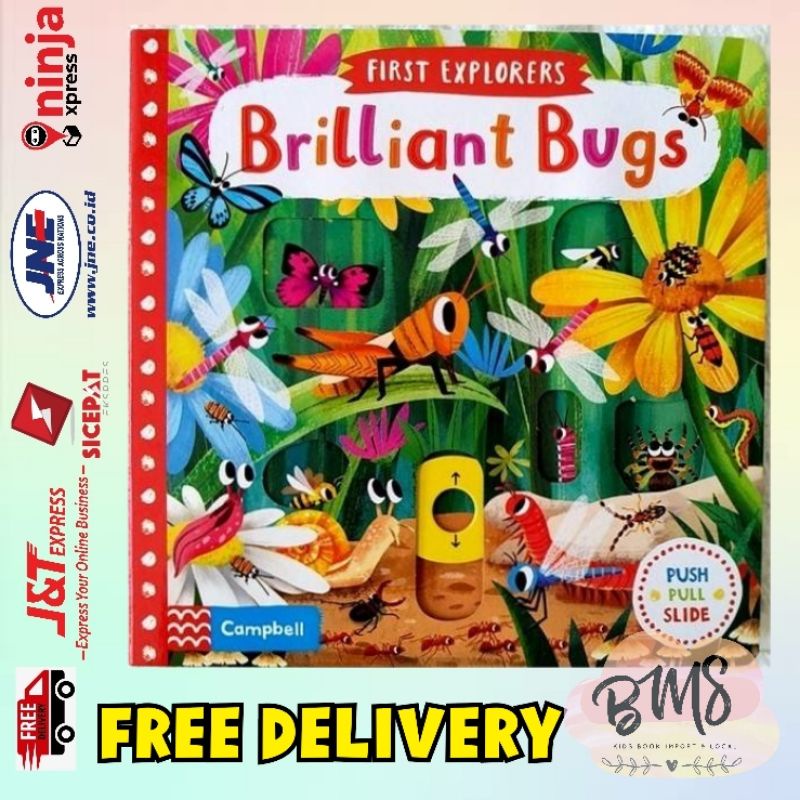 Jual First Explorers : Brilliant Bugs (Push, Pull, Slide) Board book ...