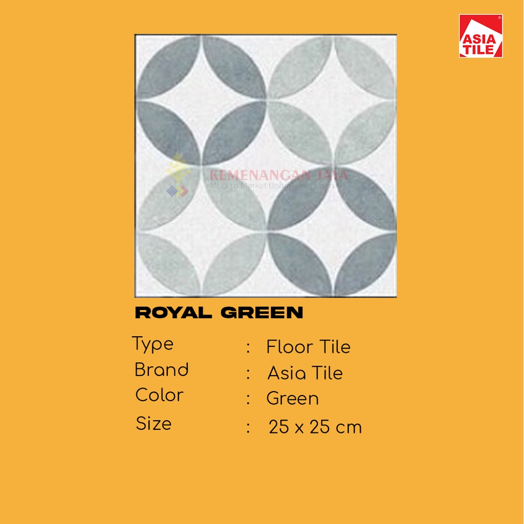 Jual Keramik Murah Asia Tile Royal Green 25x25 | Shopee Indonesia