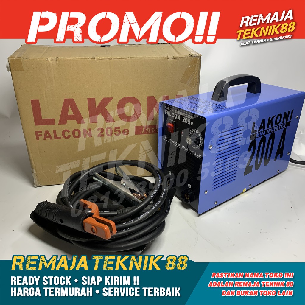 Jual MESIN TRAVO LAS / LAKONI FALCON 205E / INVERTER WELDER / MMA & TIG | Shopee Indonesia
