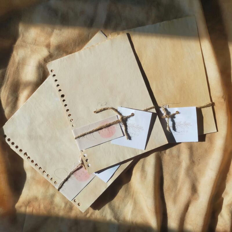 Jual (10 pcs) Loose Leaf Plain Vintage Old Paper Untuk Journaling ...