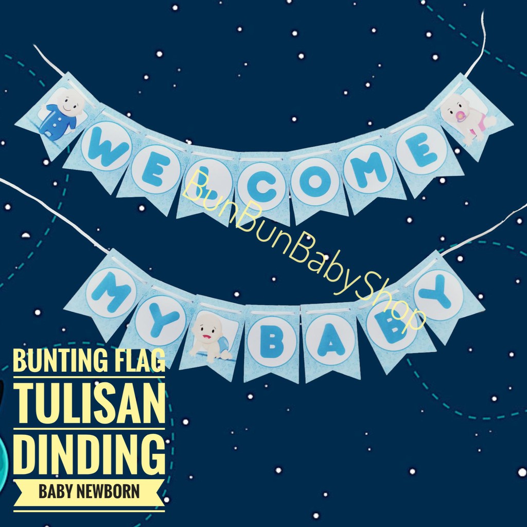 Jual Bunting Flag Baby Lucu Banner Tulisan Dinding Custom Kartu Ucapan ...
