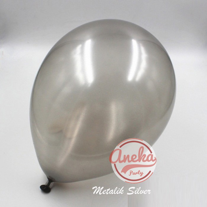 Jual Balon metalik Silver / Balon latex / Balon Metalik 12 inch / Balon ...