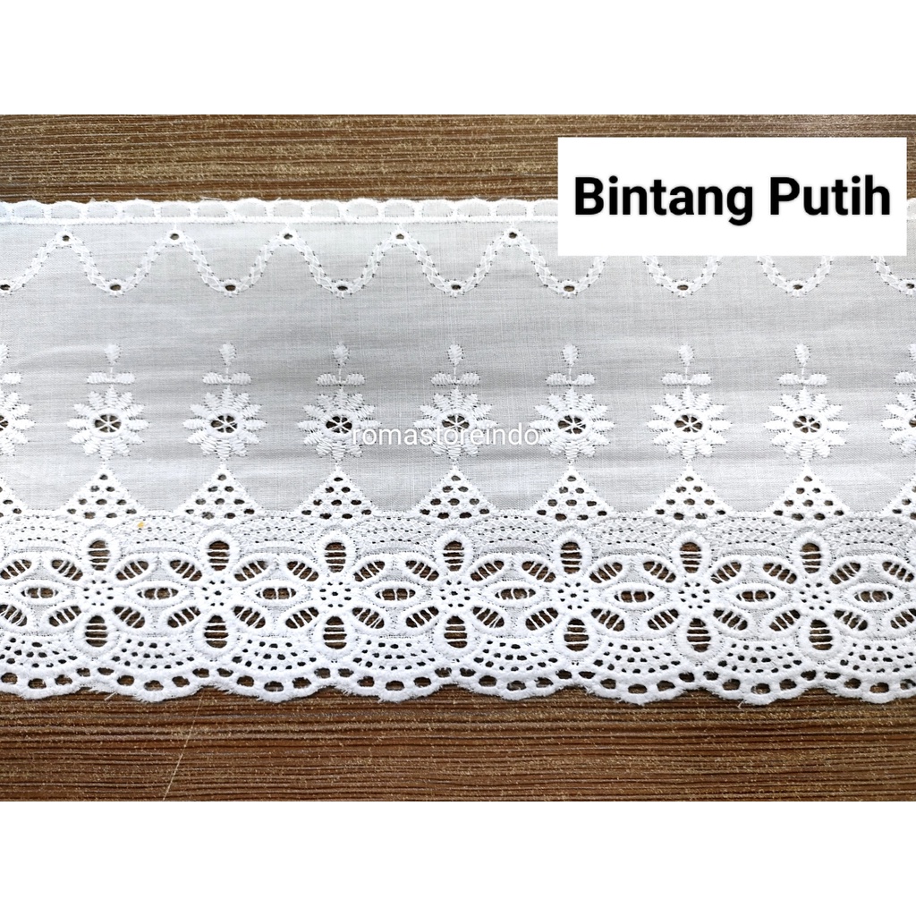 Jual Renda Katun Motif Bintang | Lbr 11.8 CM (Harga/Yard) | Shopee ...