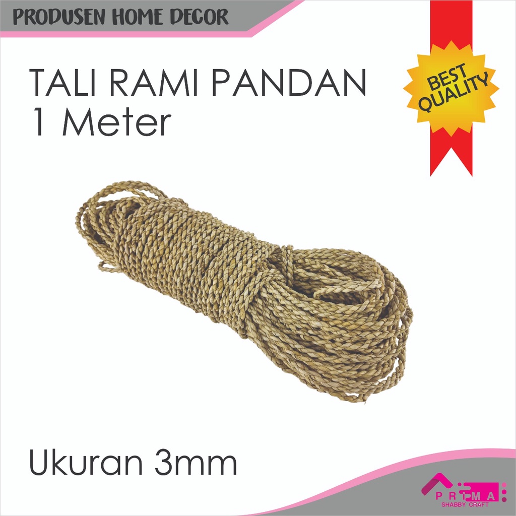 Jual Prima Shabby Craft Tali Rami Pandan Coklat tebal 3mm panjang ...