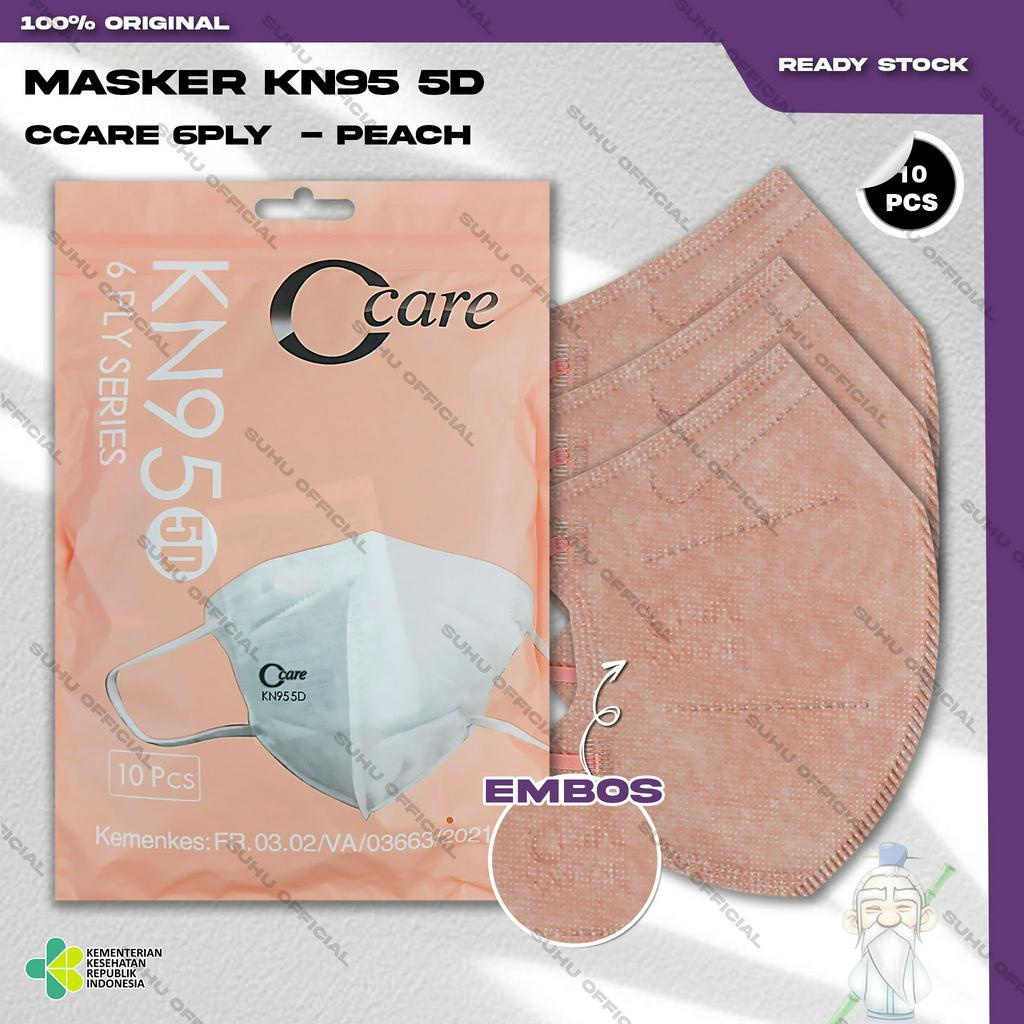 Jual Masker KN95 CCARE 6Ply Isi 10Pcs Warna Peach Oren Muda 95 6 Ply ...
