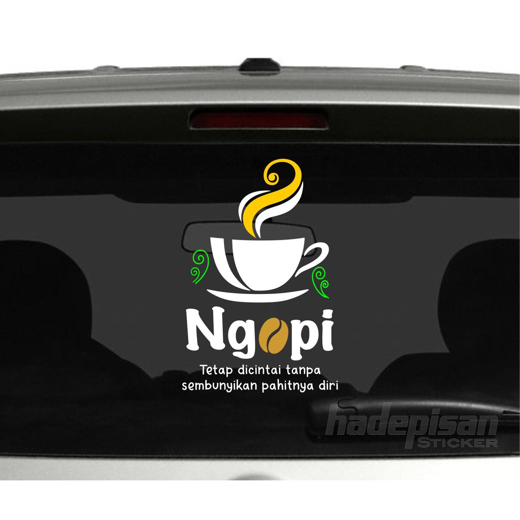 Jual Stiker Cutting Sticker Kaca Mobil Ngopi slogan kopi coffe cafe ...
