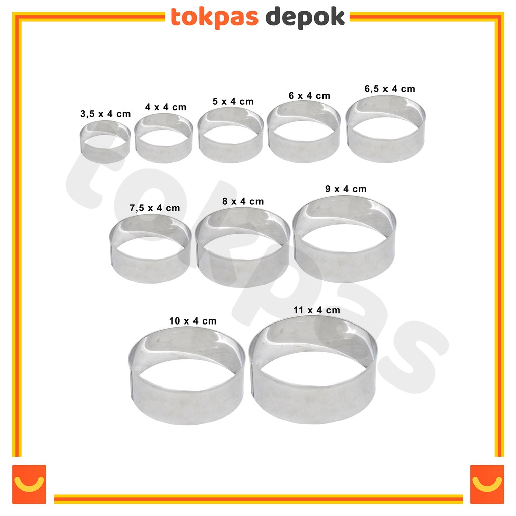 Jual Ring Burger / Ring Roti / Ring Cutter Bulat Cetakan Kue Stainless ...