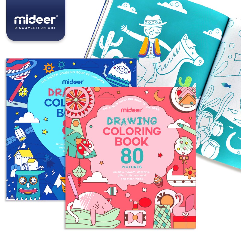 Jual Mideer drawing color book Mainan buku gambar mewarnai | Shopee ...