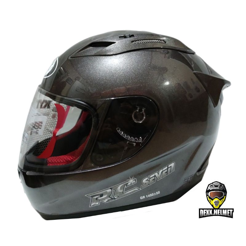 Jual Helm KYT RC7 Gunmet / Abu Abu Original Full Face | Shopee Indonesia