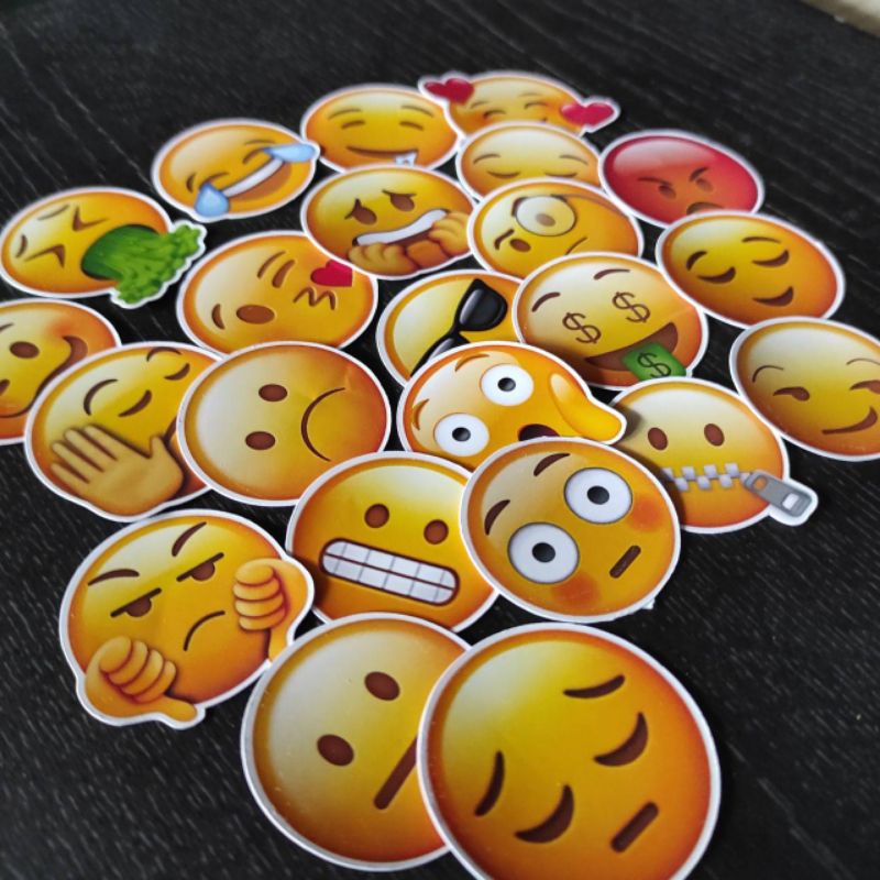 Jual stiker kertas karakter emoticon wa 23pcs stiker aksesoris | Shopee ...
