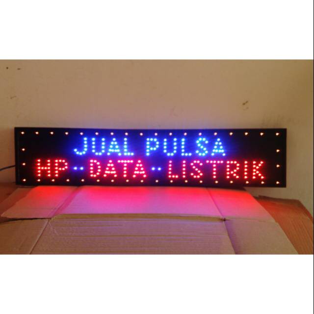 Jual Tulisan lampu led / led sign jual pulsa hp data listrik new 80x20 ...