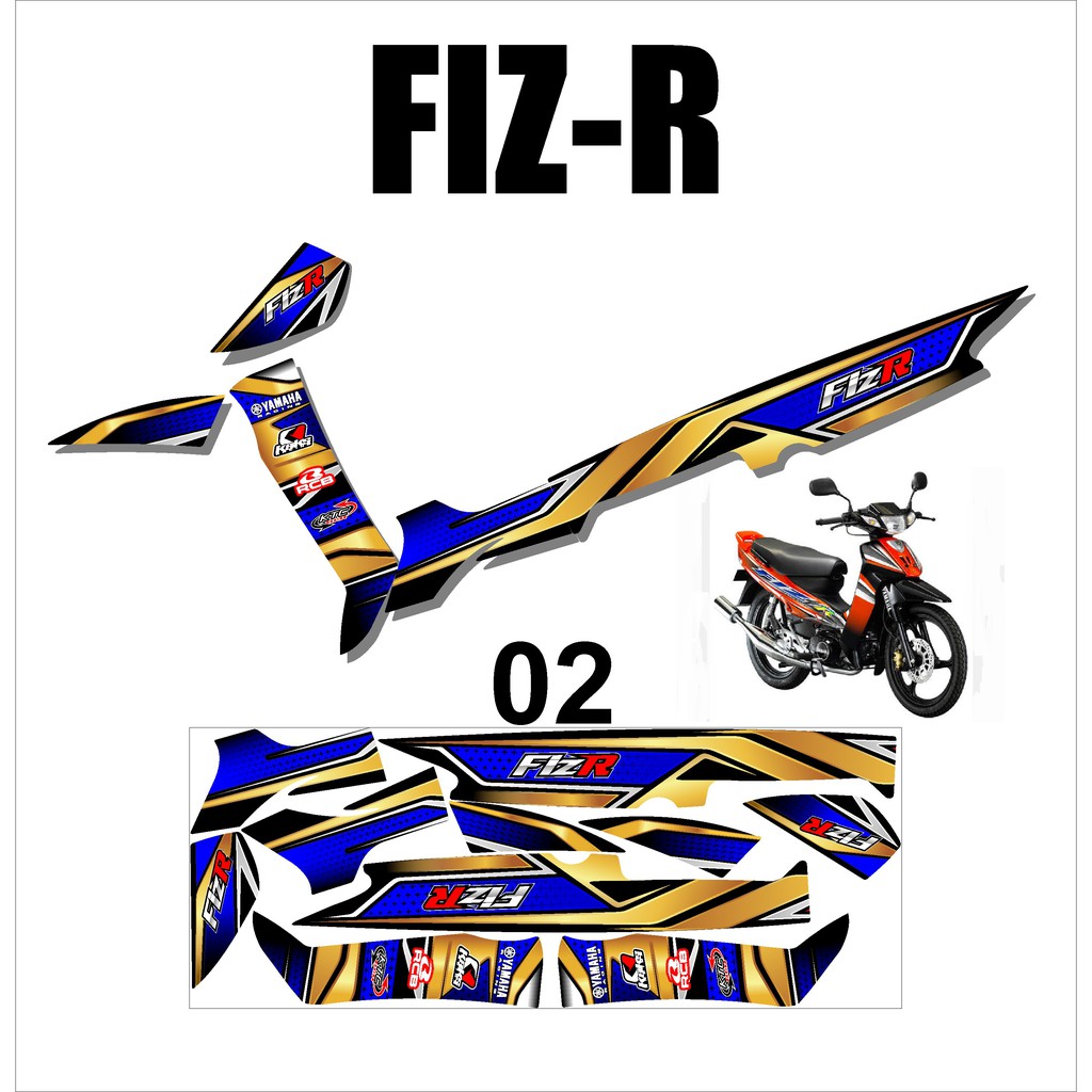 Jual Stiker Sticker Striping Lis Variasi Yamaha Fiz R / Fizr Semi full ...