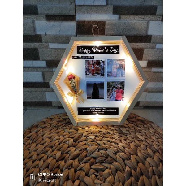 Jual 1 HARI JADI Hexa Frame Termurah Kado Ultah Kado Ulang Tahun Kado Pernikahan Kado Wisuda ...