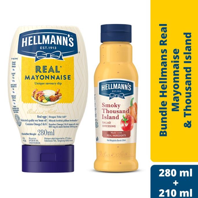 Jual Bundle Hellmans Real Mayonnaise 280ml & Thousand Island 210ml ...
