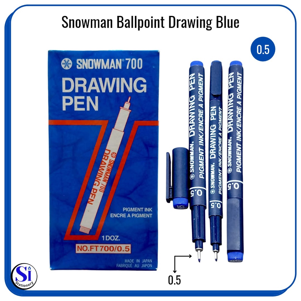 Jual Drawing Pen SNOWMAN FT 700 Blue/Pen Gambar Snowman Biru/Blue ...