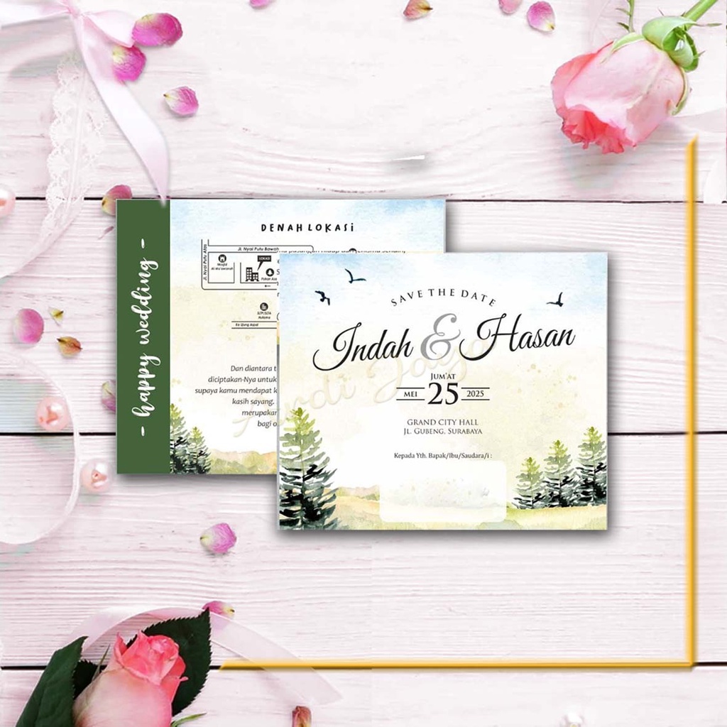 Jual [Undangan Rustic] Cetak undangan pernikahan softcover Rustic I ...