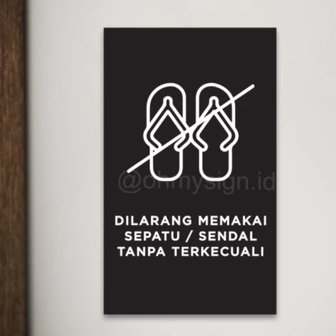 Jual SIGN AKRILIK DILARANG PAKAI SENDAL | SIGN PRINTED | ACRYLIC ...