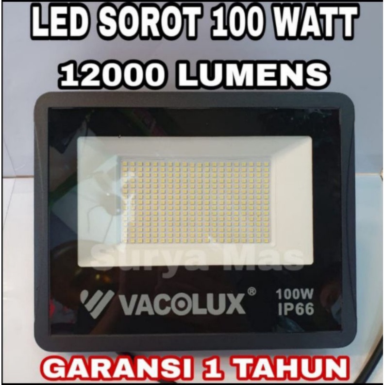 Jual Vacolux Lampu Sorot 100 Watt Lampu Tembak Led Floodlight 100w Sorot - Putih | Shopee Indonesia