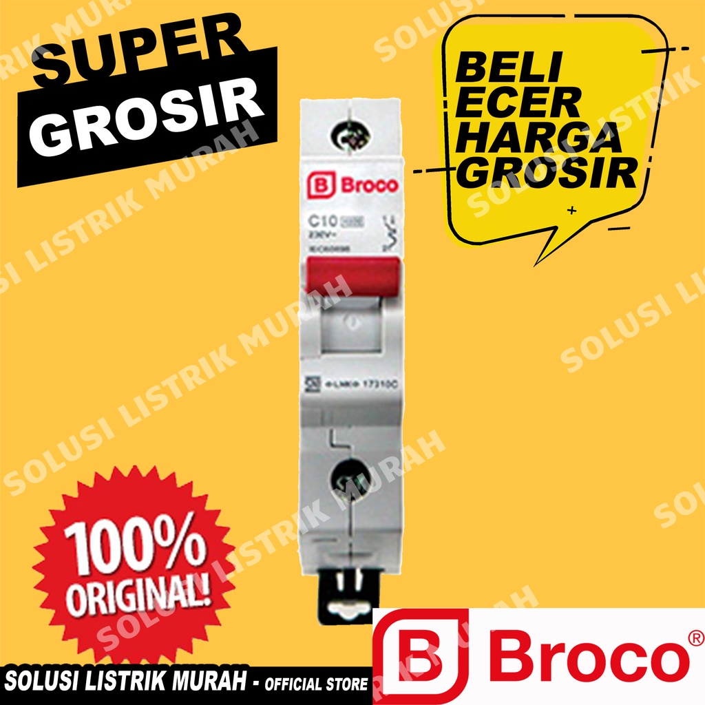 Jual MCB Broco 1P 2A, 4A, 6A, 10A, 16A, 20A, 25A, 32A, 40A | Shopee Indonesia