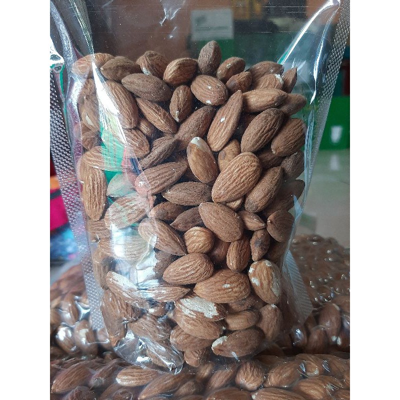 Jual natural roasted almond/almond panggang (500gr) | Shopee Indonesia